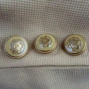Marcona | Jackets & Coats | Marcona Blazer Yellow Gold Crest Button ...